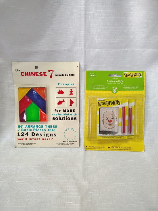 Sam Pon | Toys | Vtg 7s Puzzles Chinese 7 Tangram 2 Wooly Willy Mini ...